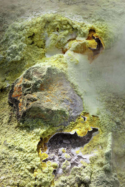 Mineral build up on geothermal vent - Stock Photo - Dissolve