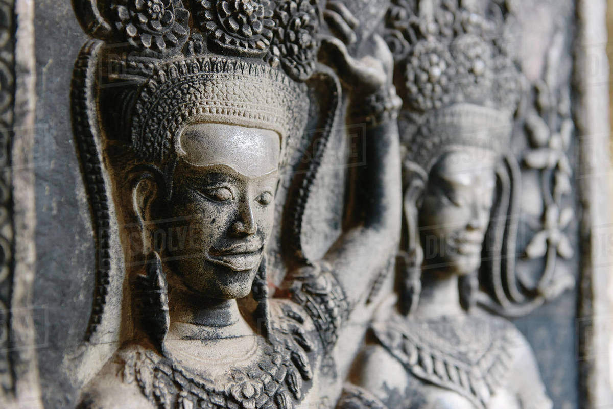 Relief sculpture, Angkor Wat temple, Angkor Wat Complex, Siem Reap ...