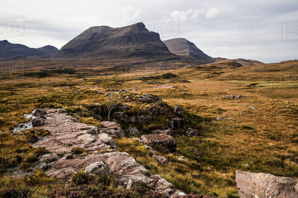 Rocky outcrop in wilderness, Scotland, UK - Royalty-free Stock Photo ...