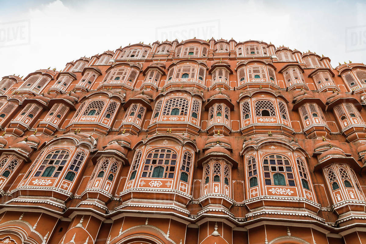 Facade of Hawa Mahal, low angle view, Jaipur, Rajasthan, India ...