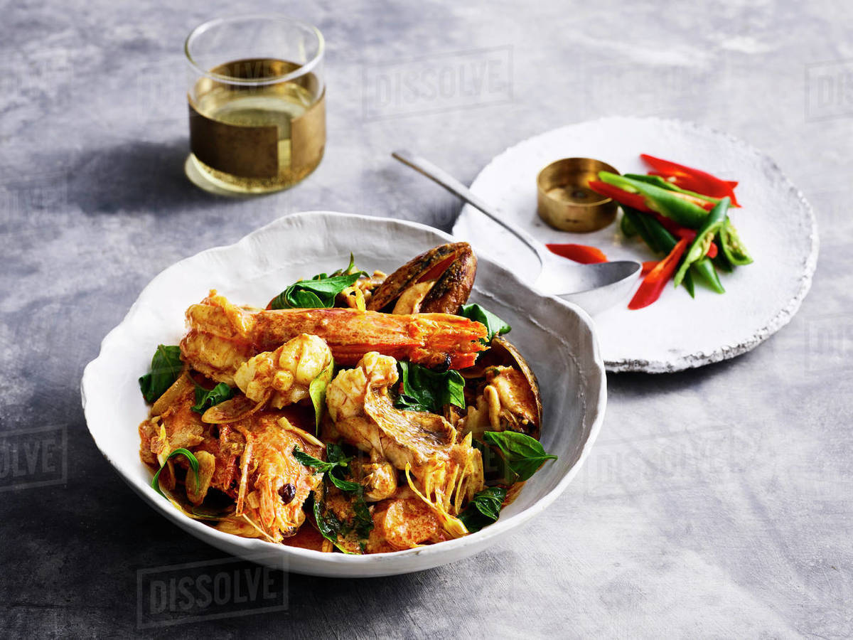 Pad Prik Talay - spicy seafood meal - Royalty-free Stock Photo | Dissolve