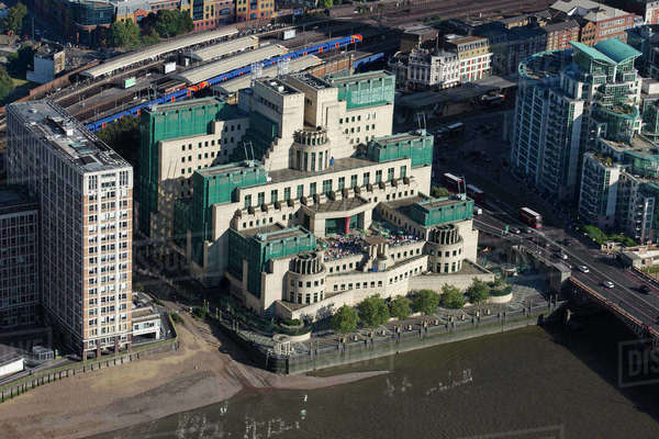 Aerial view of Secret Intelligence Service headquarters - Royalty-free ...