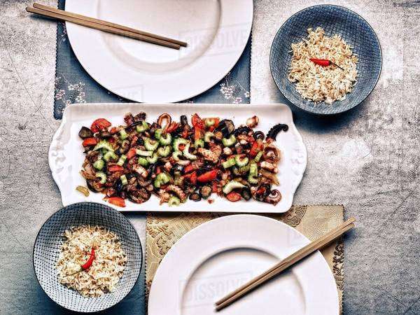 Korean cuttlefish meal - Stock Photo - Dissolve