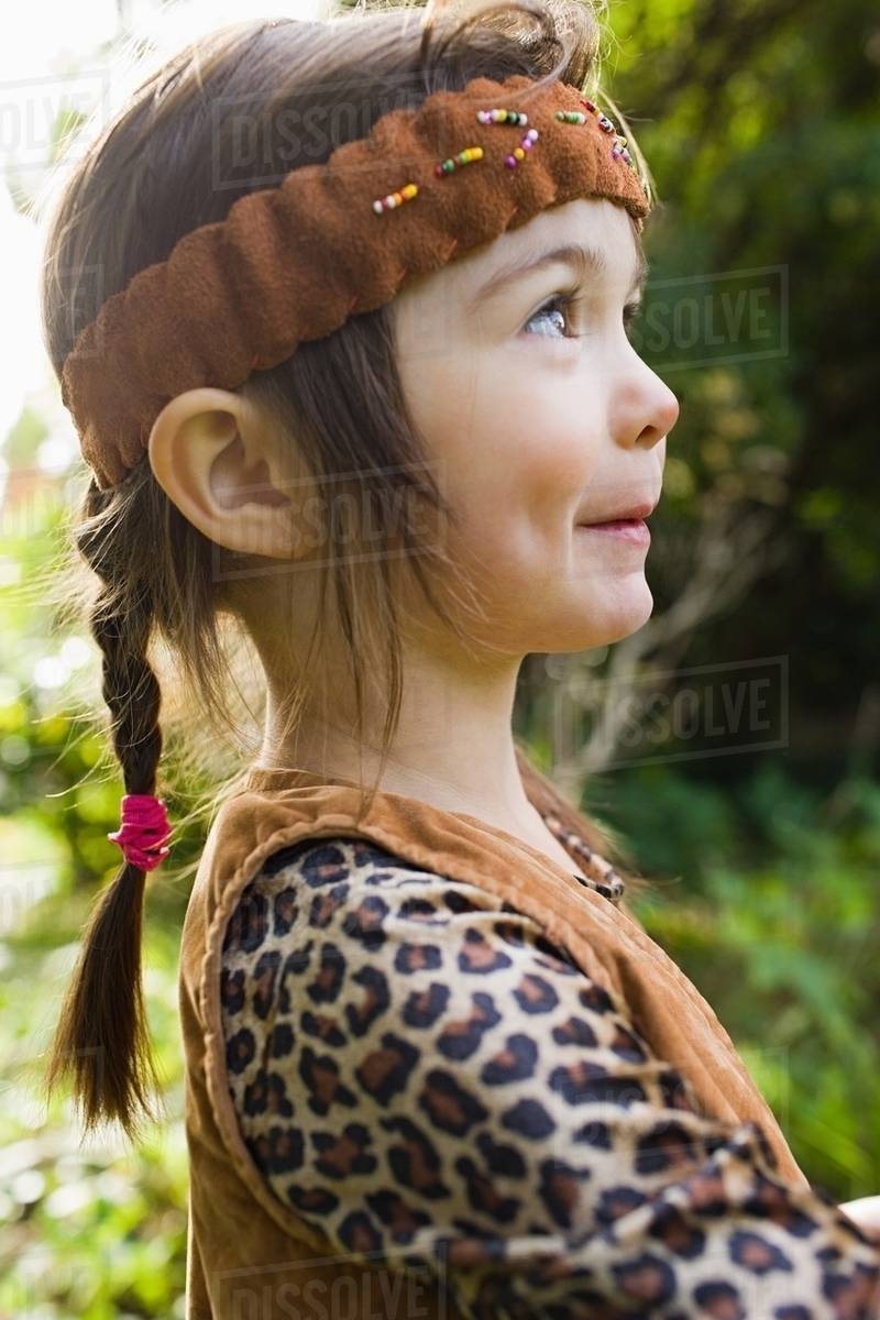 Girl dressed as Native American - Royalty-free Stock Photo | Dissolve