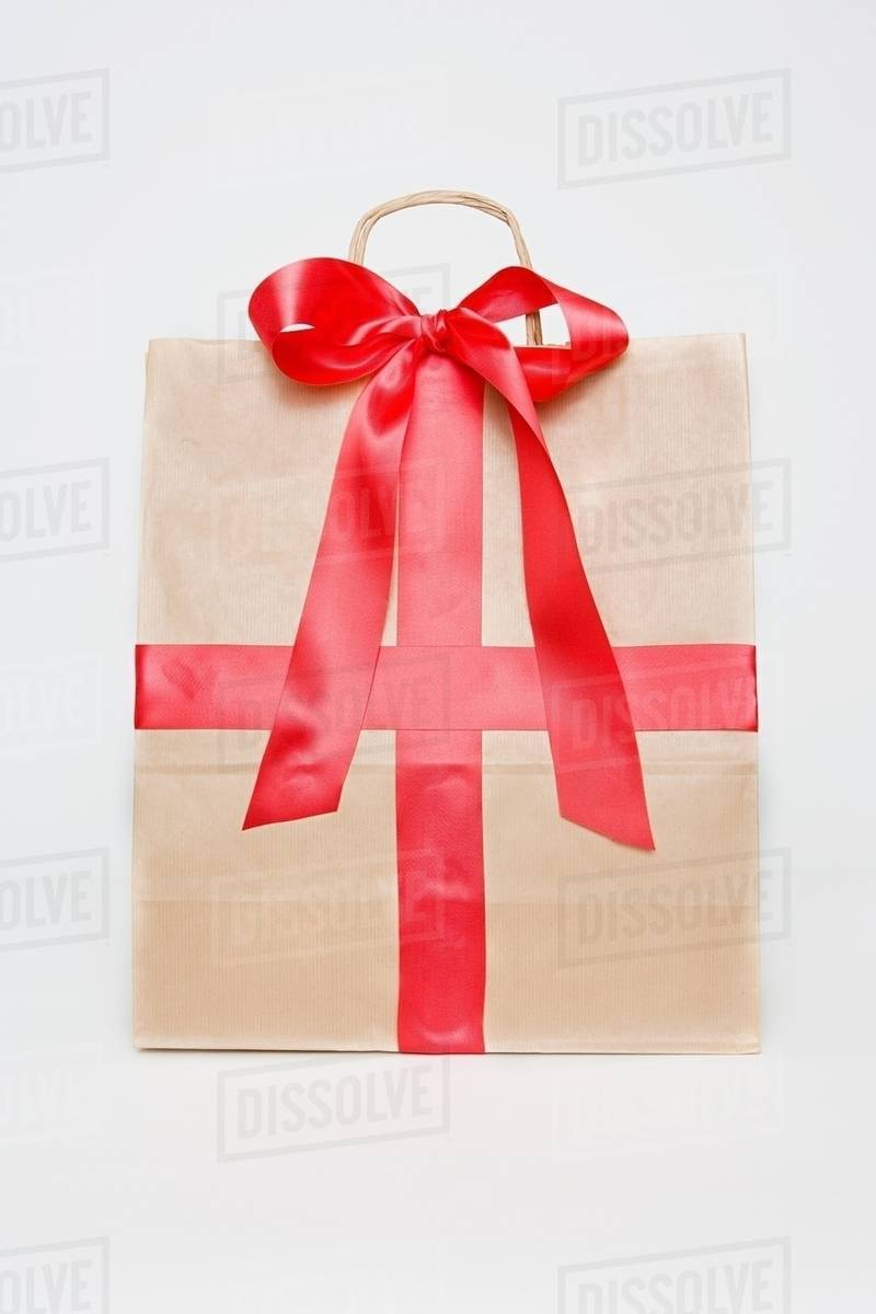 Ribbon on a paper bag - Royalty-free Stock Photo | Dissolve