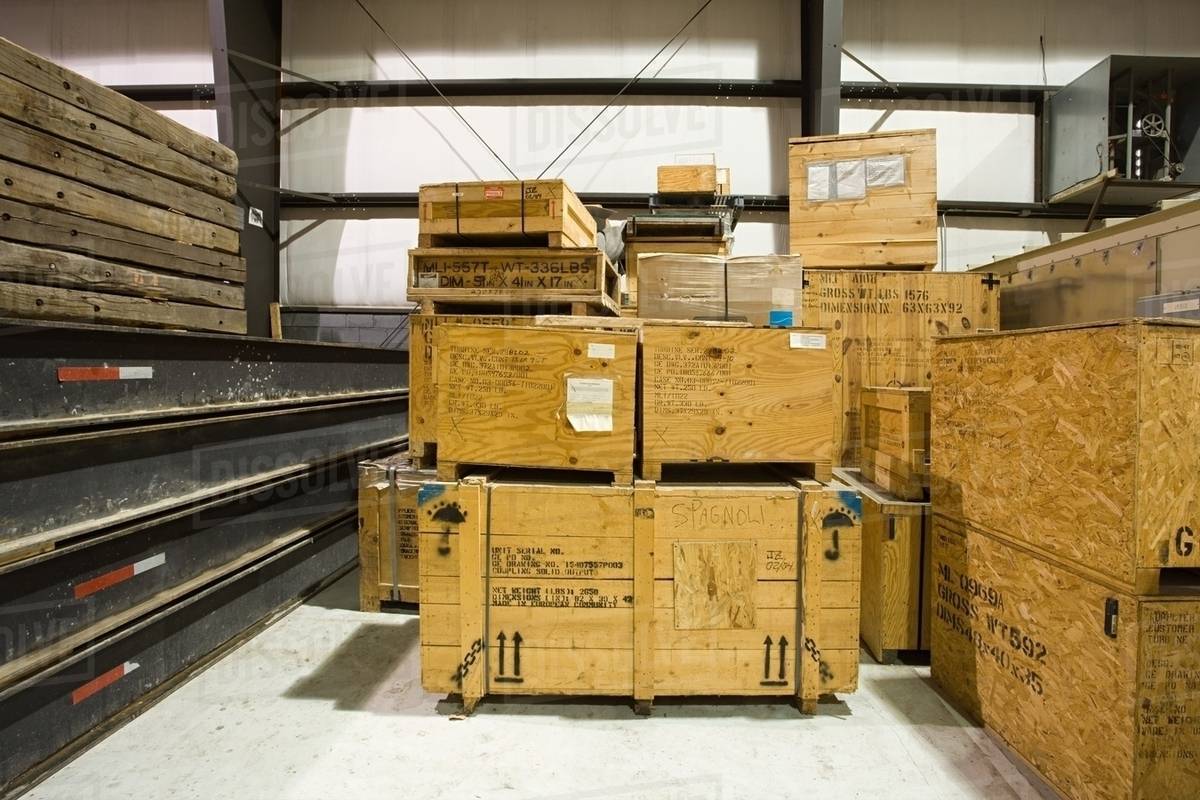 Crates in warehouse - Stock Photo - Dissolve