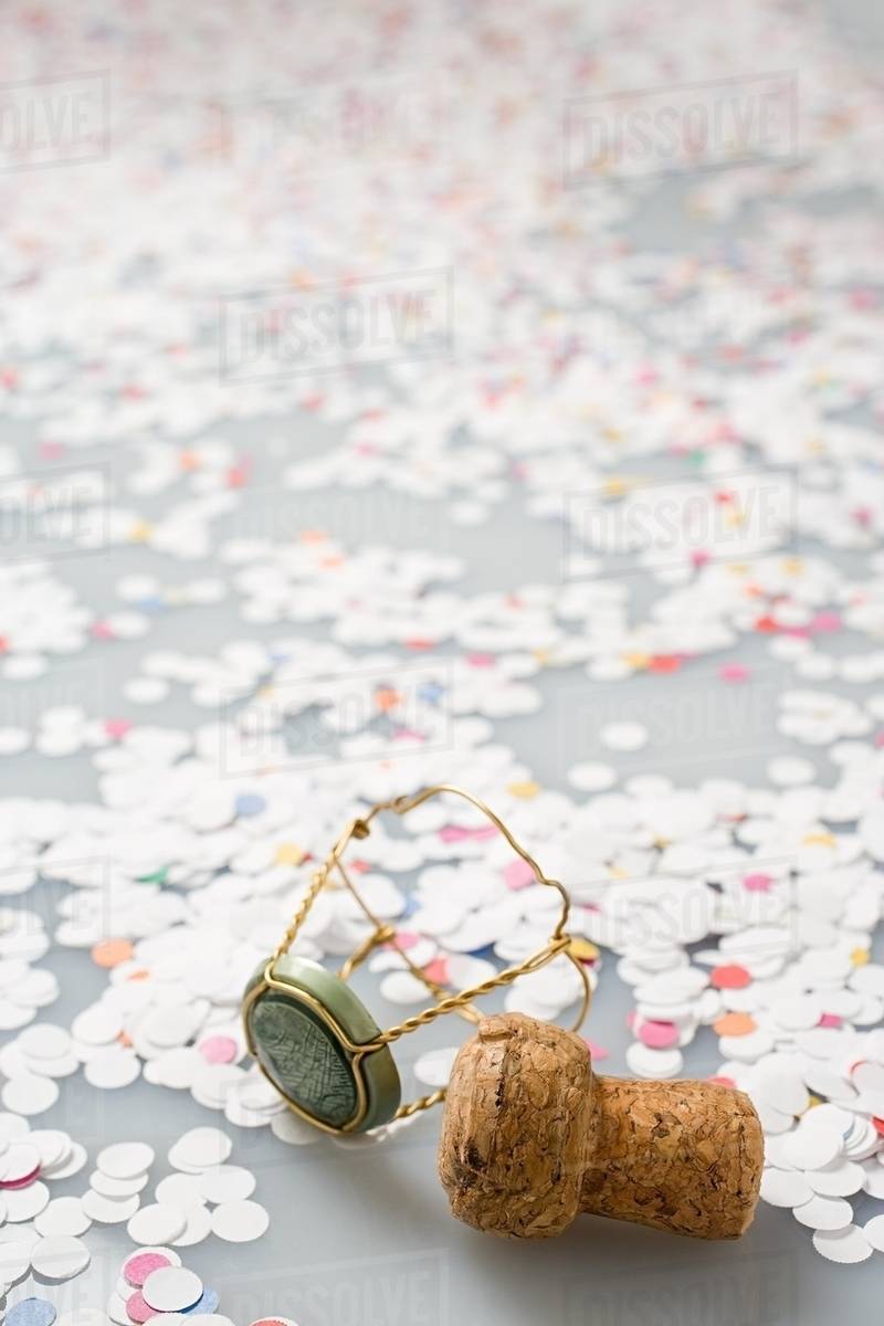 Cork wrapper and confetti - Royalty-free Stock Photo | Dissolve
