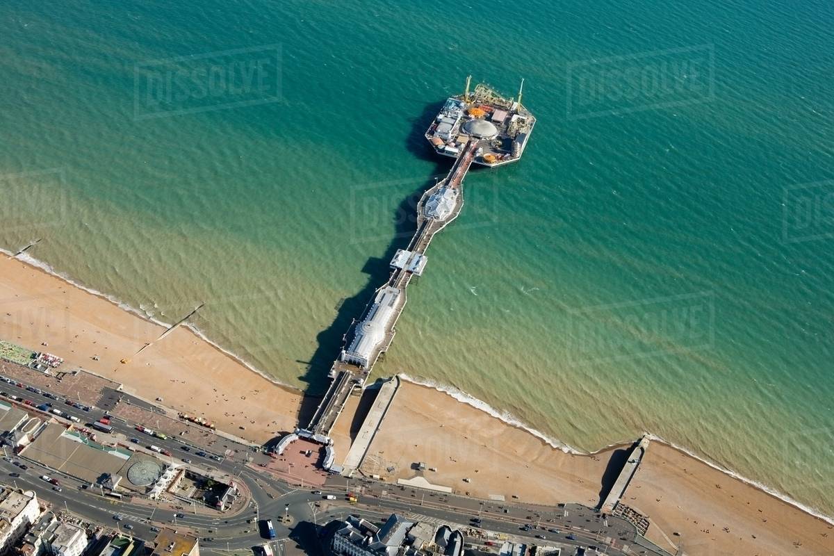 Aerial view of brighton coast - Royalty-free Stock Photo | Dissolve