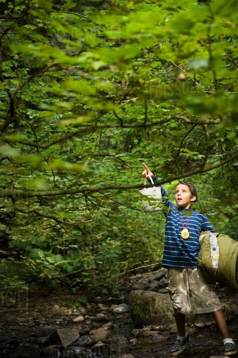 Boy in forest - Royalty-free Stock Photo | Dissolve