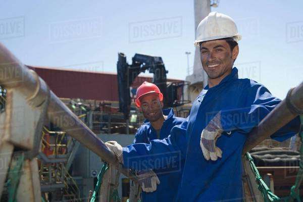 Portrait of two harbour workers - Royalty-free Stock Photo | Dissolve