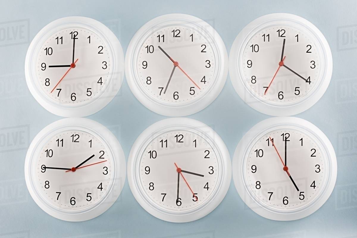 Six clocks - Stock Photo - Dissolve