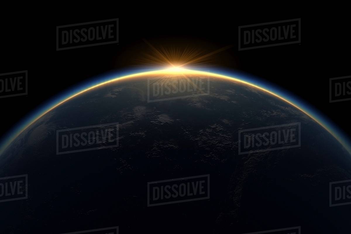 Sunlight eclipsing planet earth - Royalty-free Stock Photo | Dissolve