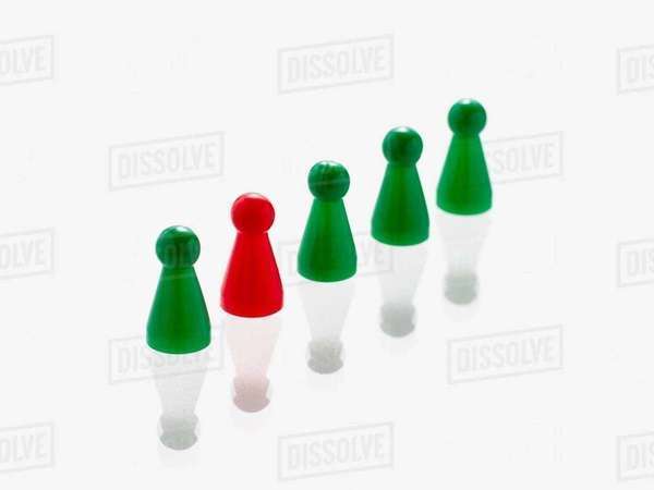 Game counters in a row - Stock Photo - Dissolve