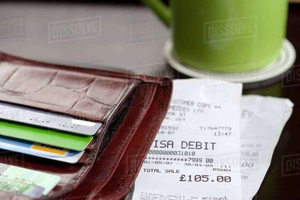 A purse and receipts - Royalty-free Stock Photo | Dissolve