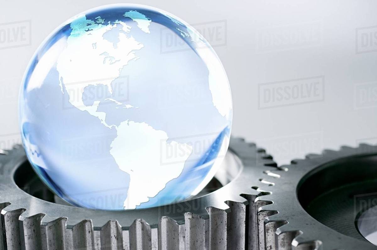 Planet earth and machine cogs - Royalty-free Stock Photo | Dissolve