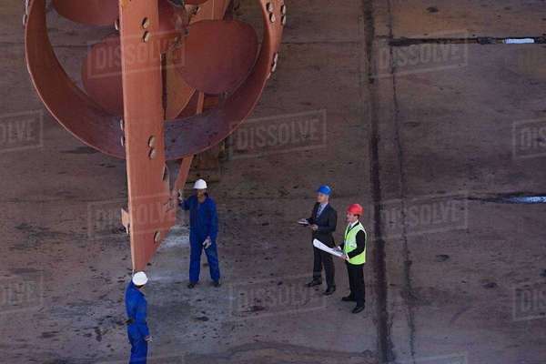 Engineers by ship - Royalty-free Stock Photo | Dissolve