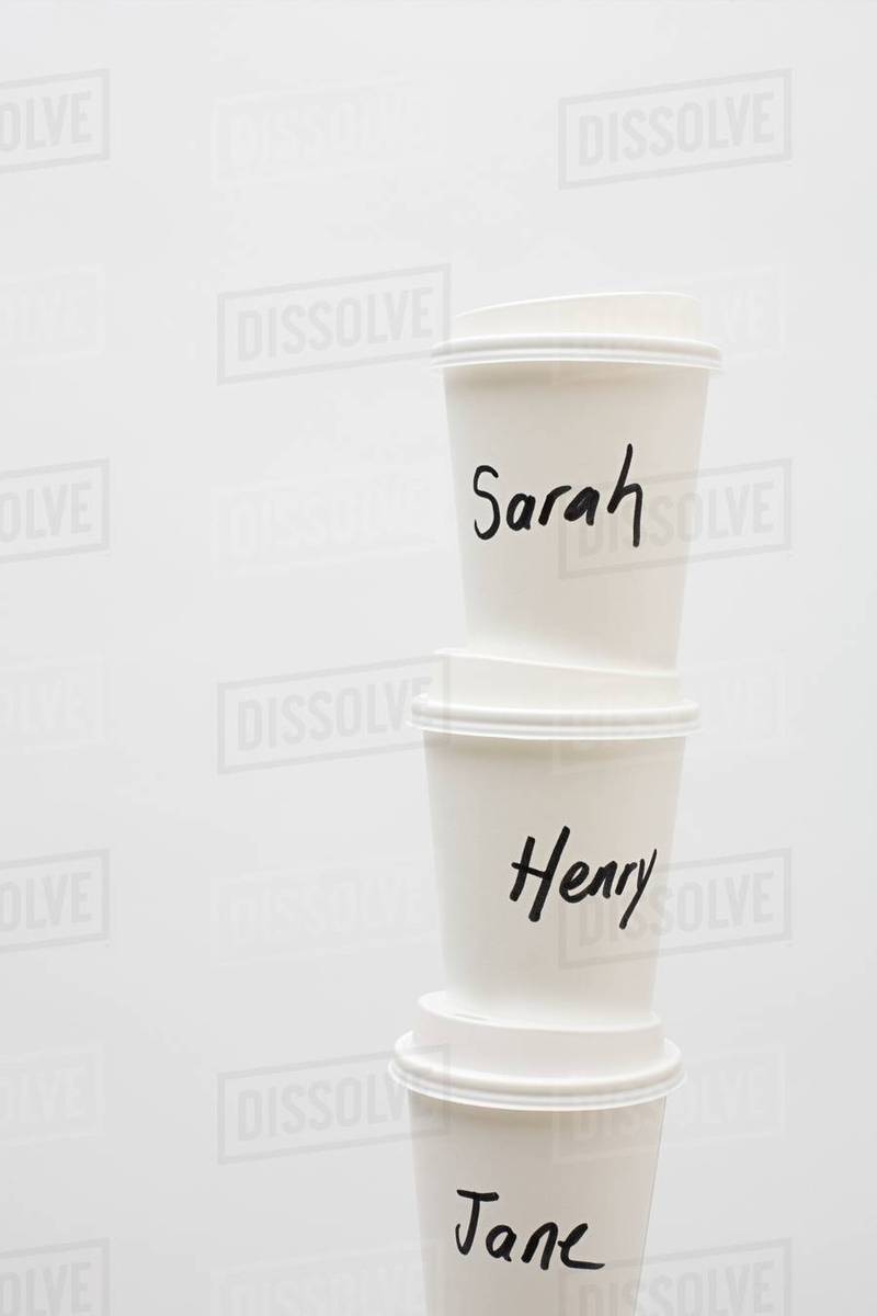Names on paper cups - Royalty-free Stock Photo | Dissolve