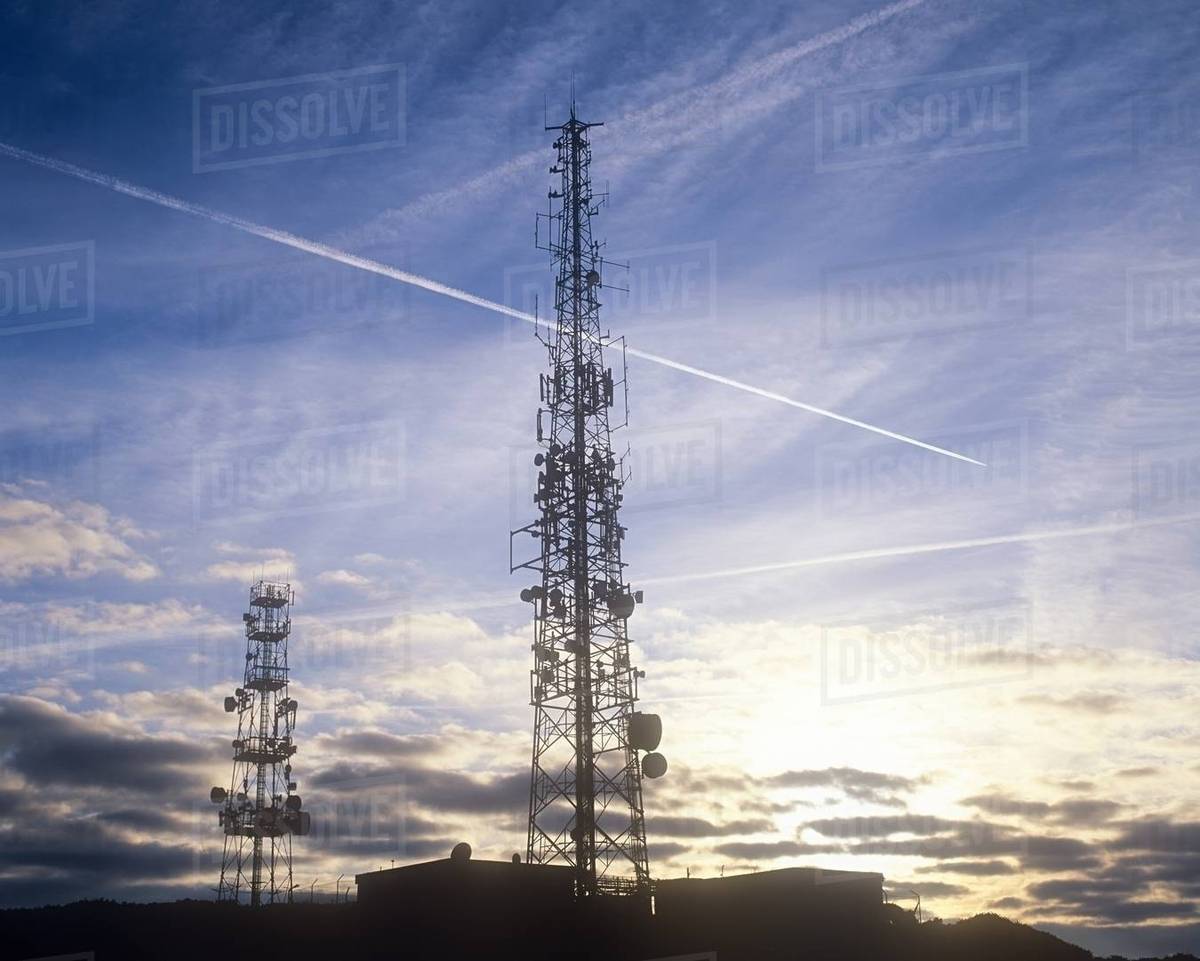 Communication towers - Royalty-free Stock Photo | Dissolve