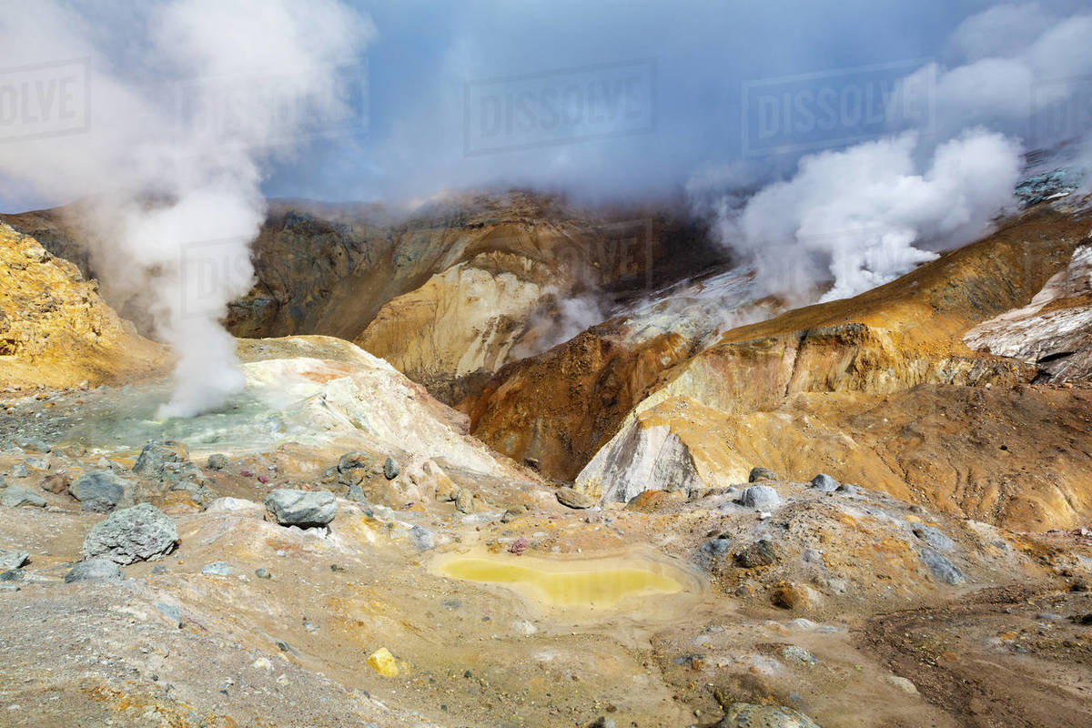 Crater of an active volcano - Royalty-free Stock Photo | Dissolve