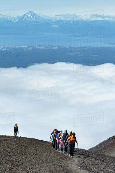 AVACHA VOLCANO, KAMCHATKA PENINSULA, RUSSIAN FAR EAST - AUGUST 7, 2014 ...