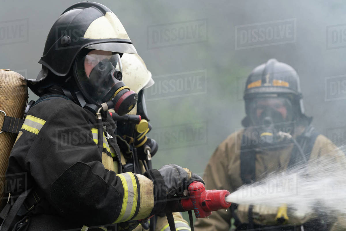 KAMCHATKA PENINSULA, RUSSIA - AUG 7, 2019: Firefighters of Fire ...