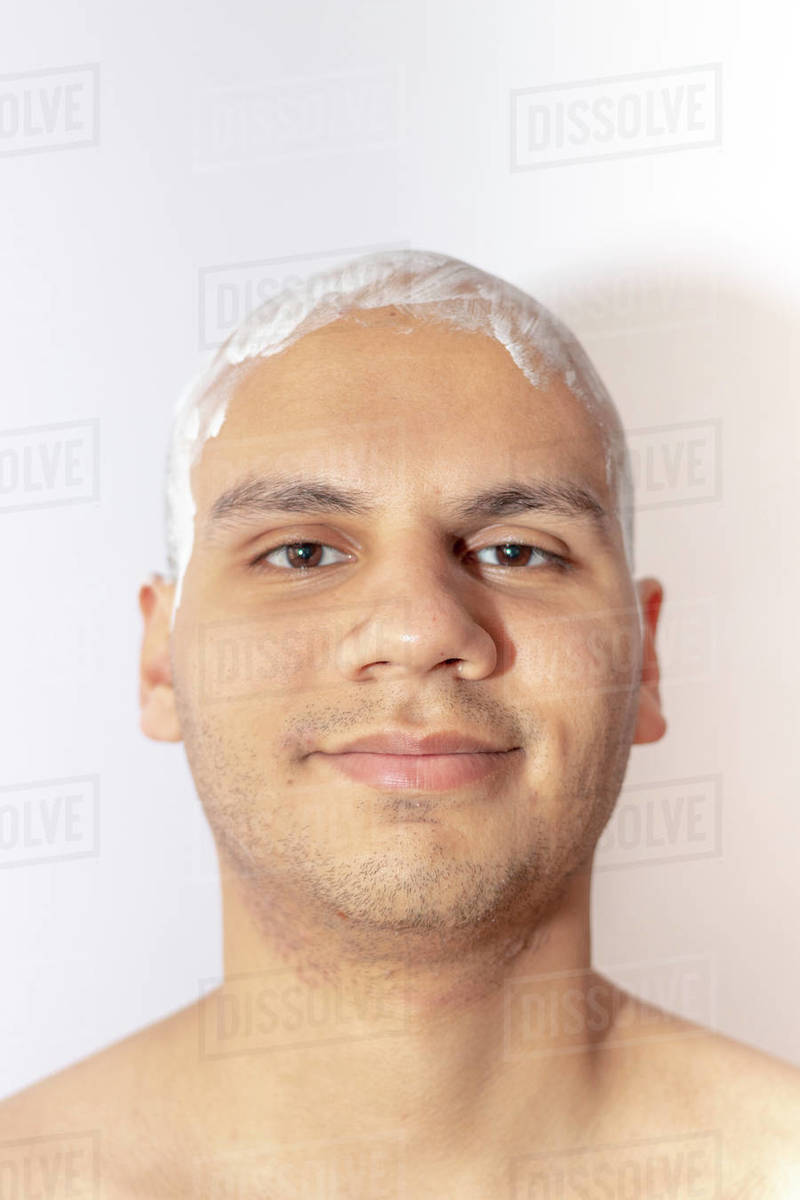 Man Shaving His Head Using White Foam - Royalty-free Stock Photo | Dissolve