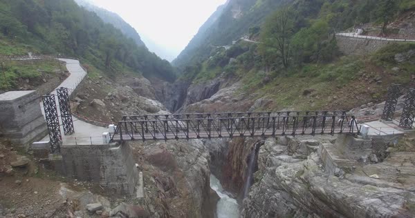 Bridge construction work in Lower Himalayan Valley of Uttarakhand India ...