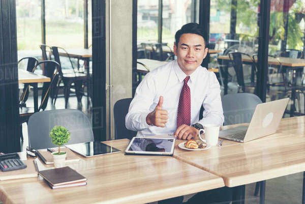 Smart and Handsome Engineer Work at the Coffee Shop - Royalty-free ...
