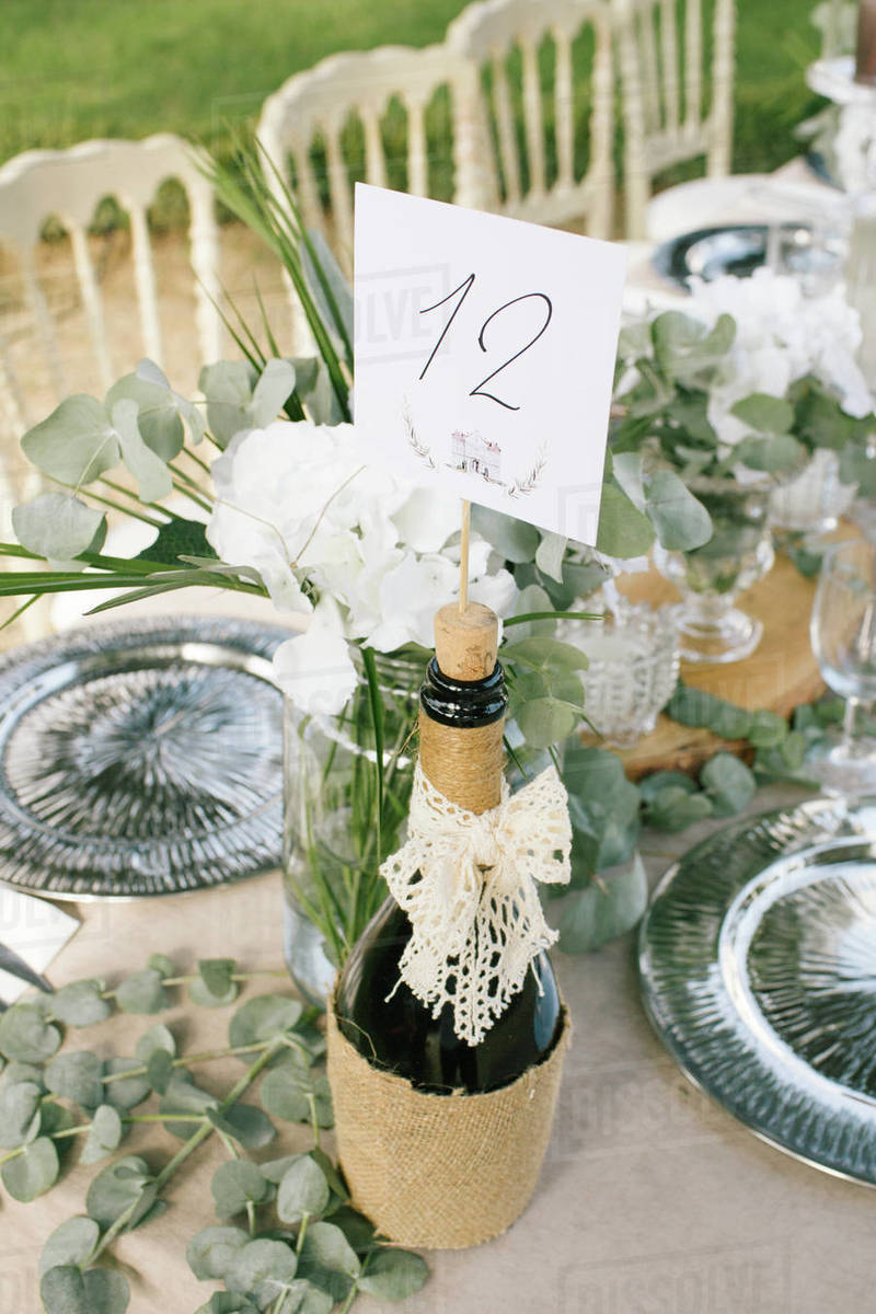 Wedding dining table. Rustic wedding. - Royalty-free Stock Photo | Dissolve