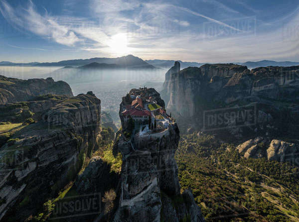 Aerial view of monastery Trinity and breathtaking pictures of valley ...