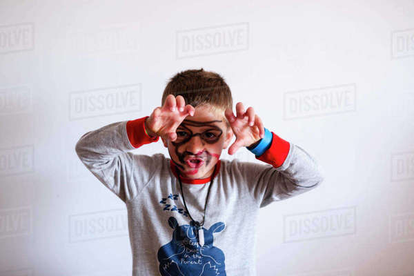 child with a face painted to look like a ghost - Royalty-free Stock ...