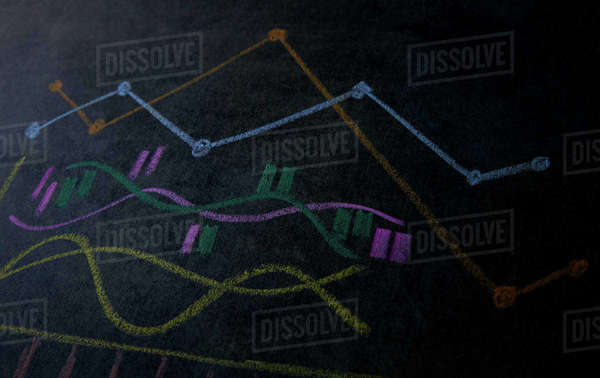 The multi-colored chart on the chalkboard - Royalty-free Stock Photo ...