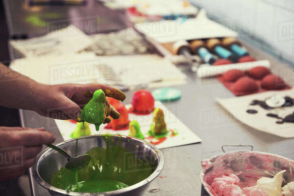 Manual cakes production on factory - Stock Photo - Dissolve