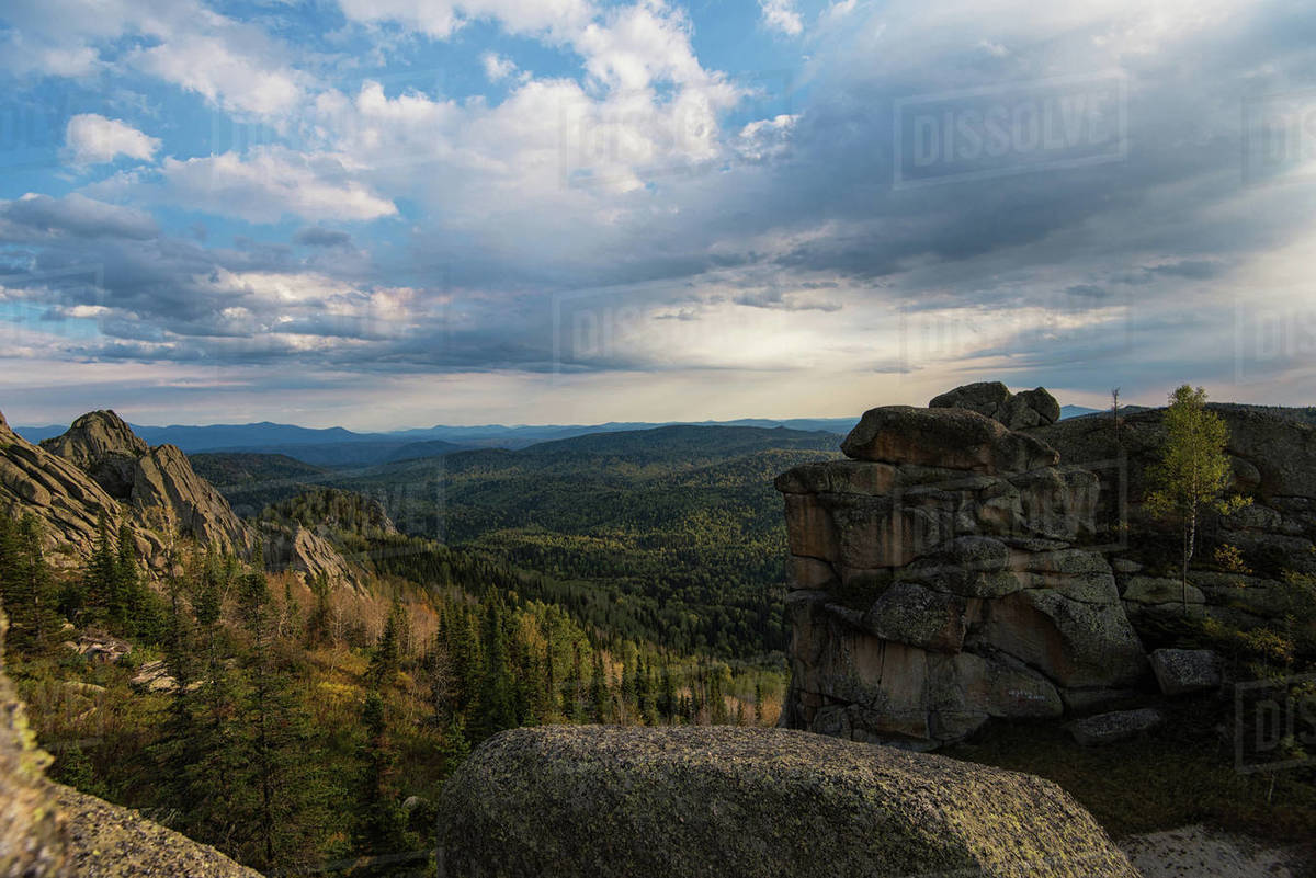 Beauty view in mountains of Altai. Kolyvan range - a mountain range in ...