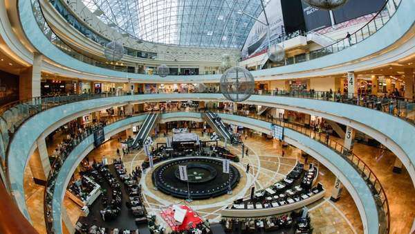 Russia, Moscow, Moscow-City, Afimall City retail and entertainment ...