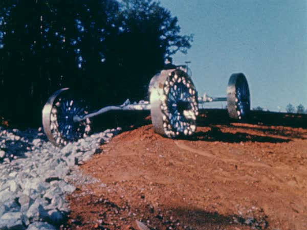 Prototype lunar rover, 1960s. Footage of testing of a prototype of the ...