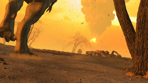 Dinosaurs after Chicxulub asteroid impact, animation - HD Rights ...