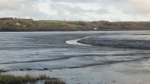 Tidal mudflats at dusk, timelapse - 4K Rights-managed Stock Video ...