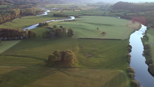 River Towy, Wales, drone view - 4K Rights-managed Stock Video Footage ...