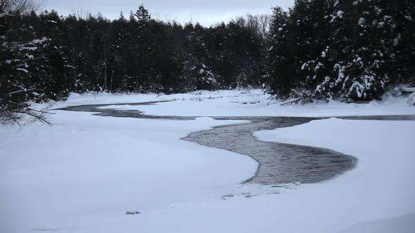 Sydenham River just before descending Inglis Falls on the Niagara ...