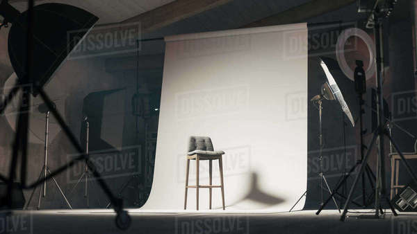 Empty photo studio with chair - Royalty-free Stock Photo | Dissolve