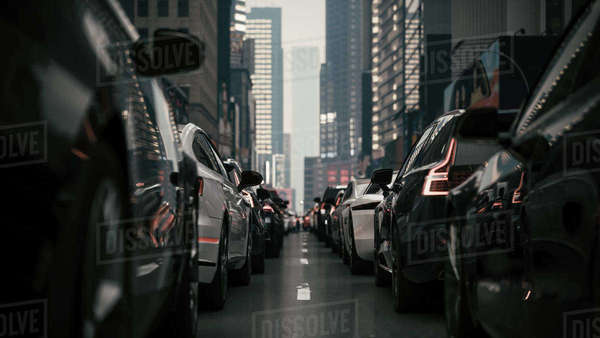 Cars stuck in traffic jam - Royalty-free Stock Photo | Dissolve