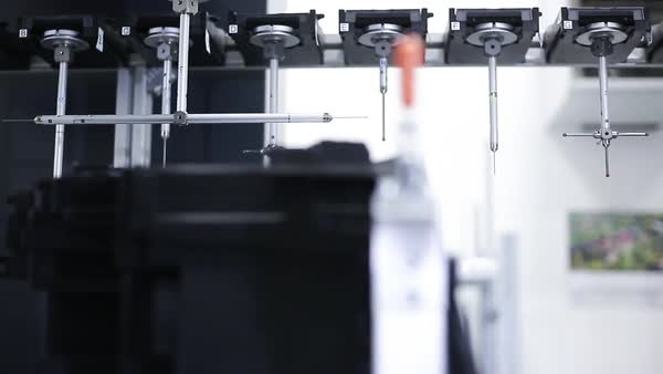 Close up of 3D dimension measurement plastic parts by CMM, 3D automatic ...