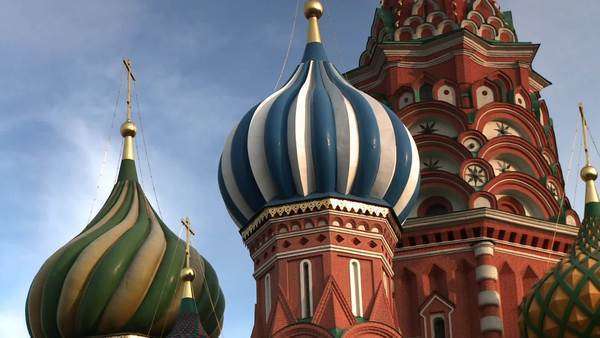 Close up of the onion domes of the St Basil Cathedral - HD Rights ...