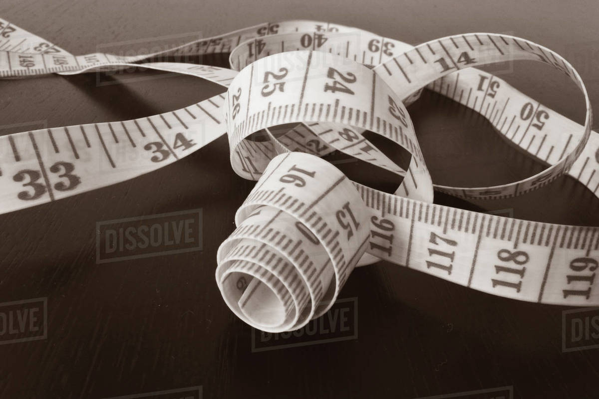 Close up of Plastic tape measure abstract background, texture, pattern ...