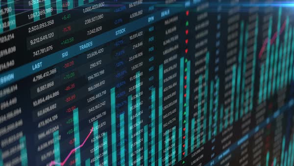 Stock market financial background, sales chart, numbers showing ...