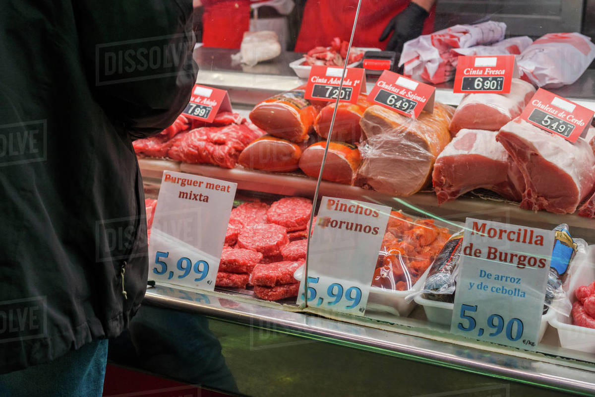 Red Meat for sale in a butcher shop - Royalty-free Stock Photo | Dissolve