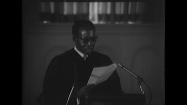 1971 - President Leopold Sedar Senghor of Senegal finishes his speech ...