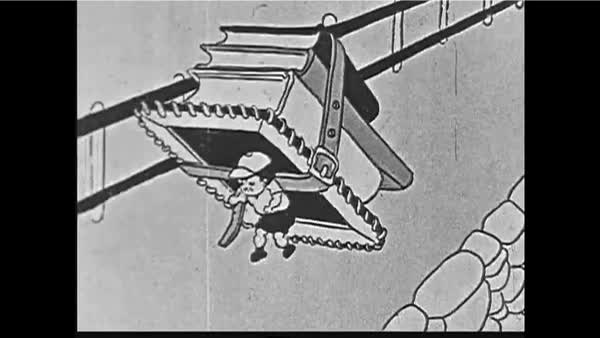 Early animated silent film from 1917 features a kid going to school ...