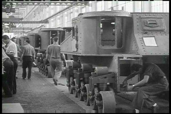1940s era film showing the first assembly line plants in America ...